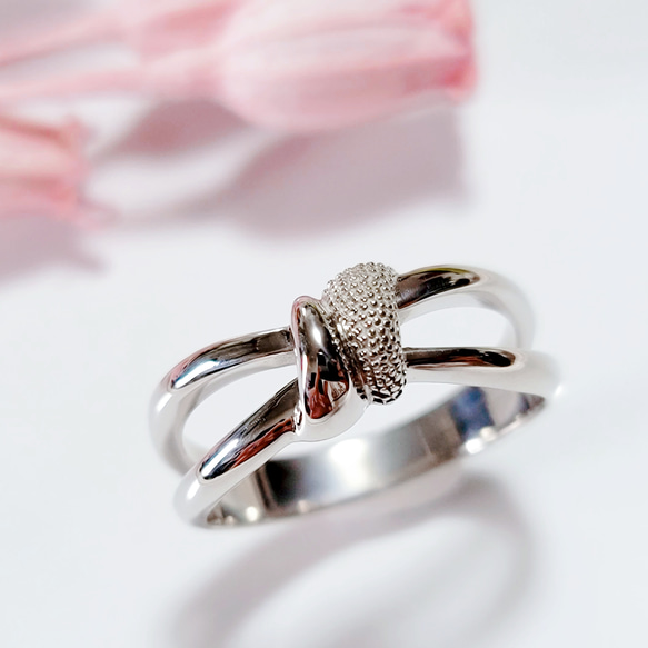 リボン結び♡シルバーリング H131RH 指輪・リング アトリエ HARU 通販 11610286｜Creema(クリーマ)