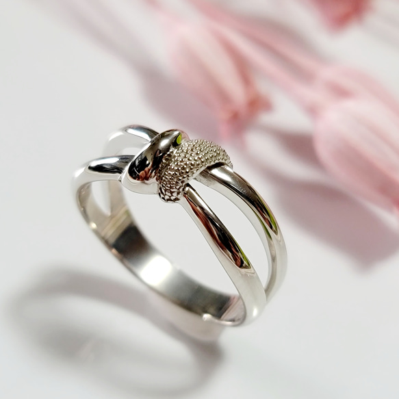 リボン結び♡シルバーリング H131RH 指輪・リング アトリエ HARU 通販 11610286｜Creema(クリーマ)