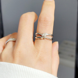 リボン結び♡シルバーリング H131RH 指輪・リング アトリエ HARU 通販 11610286｜Creema(クリーマ)
