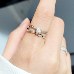 リボン結び♡シルバーリング H131RH 指輪・リング アトリエ HARU 通販 11610286｜Creema(クリーマ)