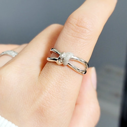 リボン結び♡シルバーリング H131RH 指輪・リング アトリエ HARU 通販 11610286｜Creema(クリーマ)