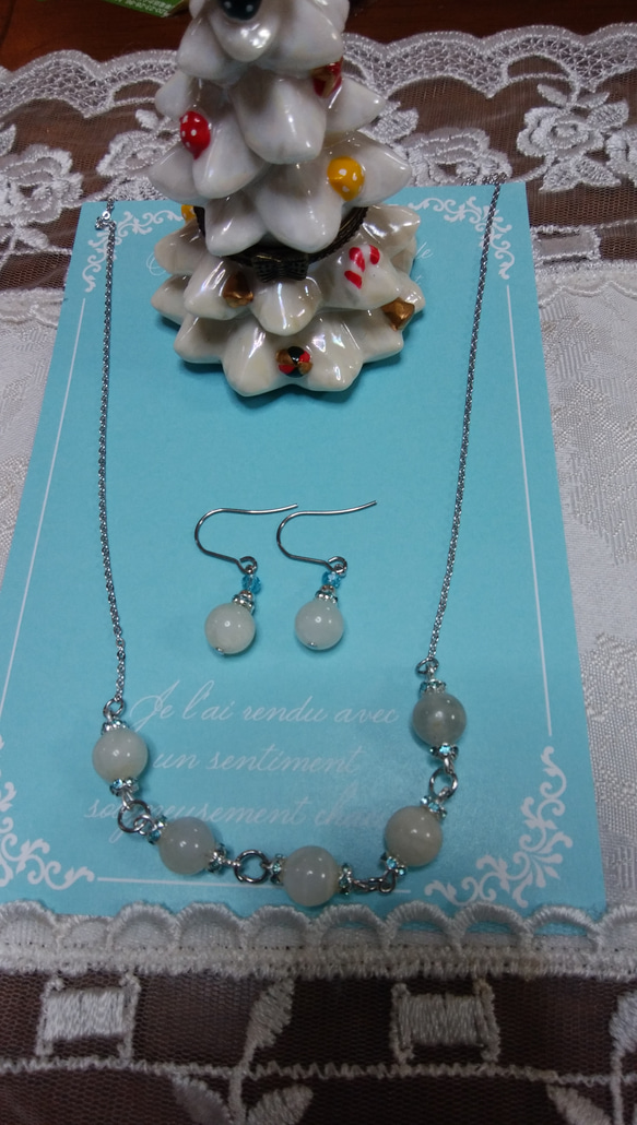 送料無料天然石ムーンストーンのネックレスとピアス ネックレス・ペンダント Petit Coffret 通販 10770914｜Creema(クリーマ)