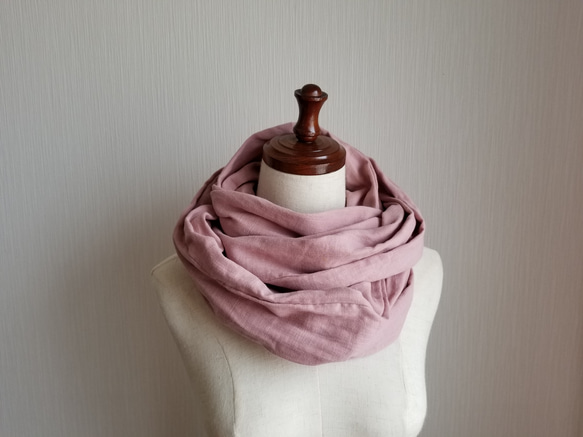 スラブダブルガーゼ スヌード コットン くすみピンク スヌード MATOI 通販 7082249｜Creema(クリーマ)