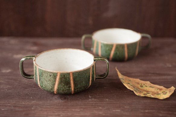 新作 線柄スープカップ・鉢（深い緑） お椀・ボウル・鉢 misakoopottery 通販 10625801｜Creema(クリーマ)