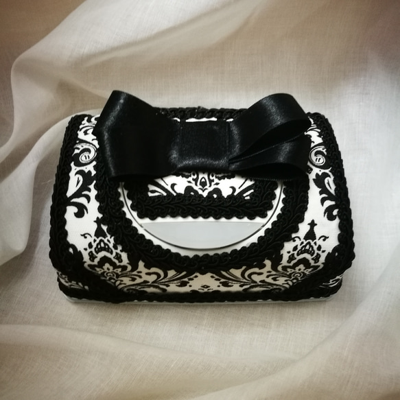 【NEWケース】ワイプケースにもなるウエットティッシュケース（新型ケース 黒×黒リボン） ティッシュケース arietta 通販 ...