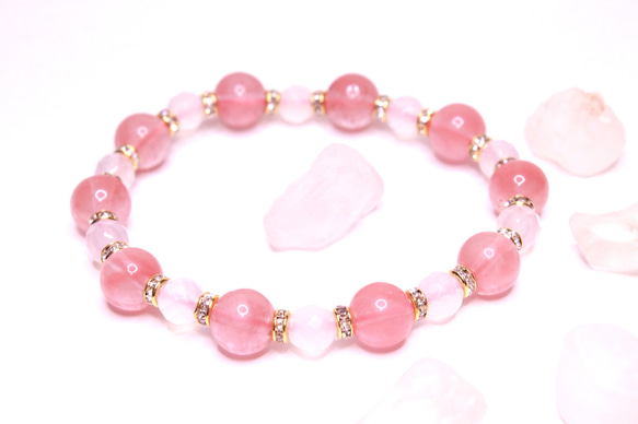 チェリークォーツ☆キラキラ☆ブレスレット ブレスレット micchi_Luck_! 通販 3294510｜Creema(クリーマ)