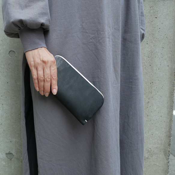 小振りな長財布「スナップウォレット・LONG」 ブラック 長財布 RECHTECK 通販 12937876｜Creema(クリーマ)