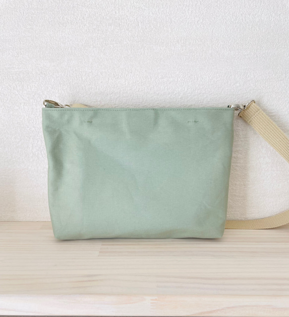 帆布サコッシュ/ミニショルダー(セージグリーン×アイボリー) サコッシュ SO SUKE 通販 12645390｜Creema(クリーマ)