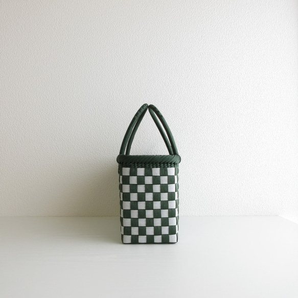 市松編みのかごバッグ（グリーン／グレー）・あずま袋付き かごバッグ 籠工よしむら 通販 9513005｜Creema(クリーマ)