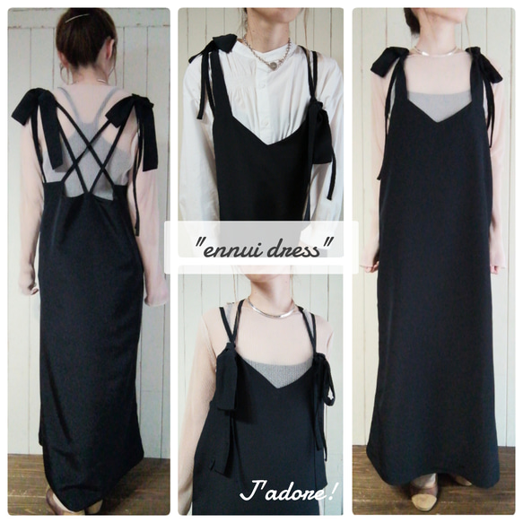 ennui dress ワンピース 3way キャミワンピ キャミソール ドレス リボン オシャレ 若見え フォーマル ワンピース J ...