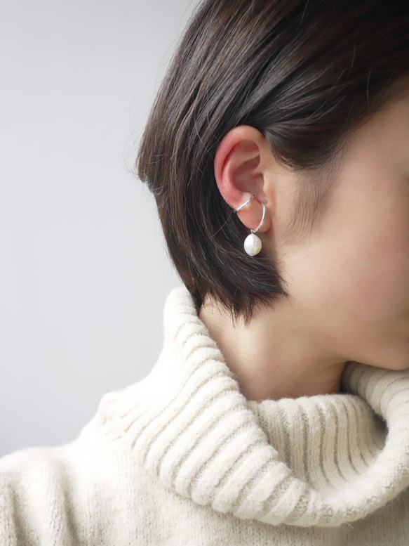 silver950＊ear cuff(+pearl) イヤーカフ soar 通販 8738405｜Creema(クリーマ)