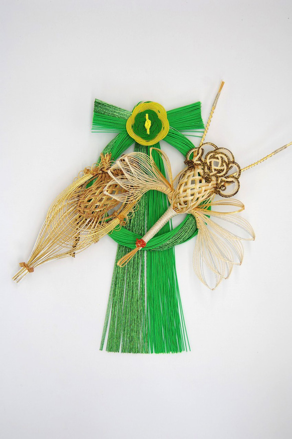 水引風水お正月飾り142AG(緑)しめ縄/しめ飾り/縁起物 しめ縄・しめ飾り 盆栽水引アート365 通販 12729509｜Creema(クリーマ)