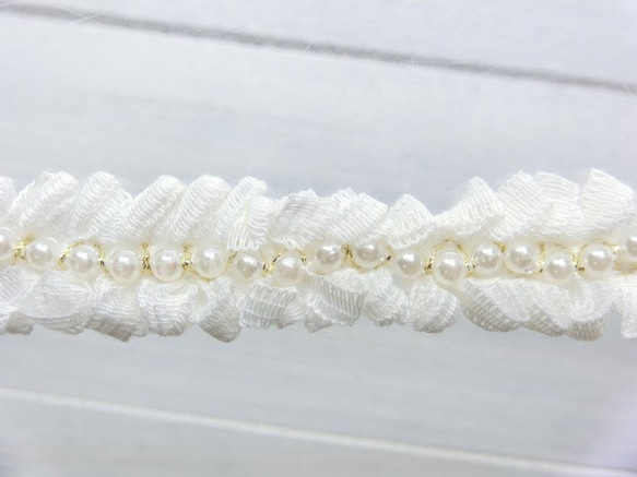 2m ホワイトパールリボン フリンジ ツイード 20mm R45 リボン・テープ taoxin 通販 2799828｜Creema(クリーマ)