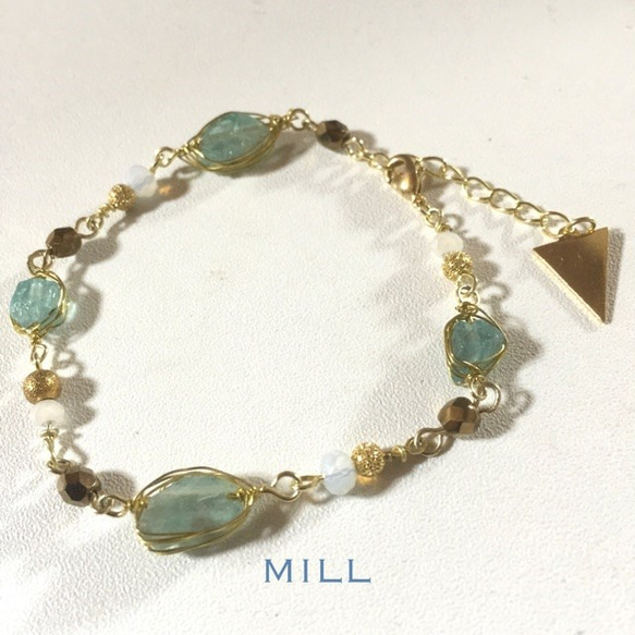 ワイヤーラッピング★半貴石ブレスレット ブレスレット mill 通販 1779180｜Creema(クリーマ)