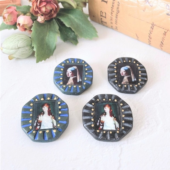 額縁ブローチ / NVBK / 8角形 ブローチ okini 通販 12570466｜Creema(クリーマ)