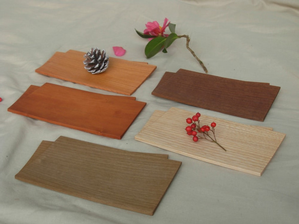 懐紙形銘々皿（5枚揃い） 小皿 山乃井木工房 通販 7249342｜Creema(クリーマ)