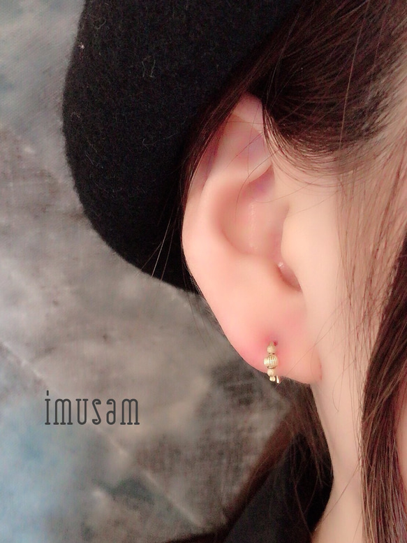 14kgf 3連ピアス(キャッチレス)k14gf ピアス（スタッド・一粒） imusam 通販 7045634｜Creema(クリーマ)