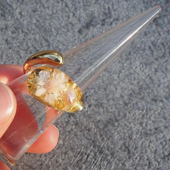 2wayリング*ゴールド pink beige 指輪・リング ponpon* 通販｜Creema(クリーマ) 12089951