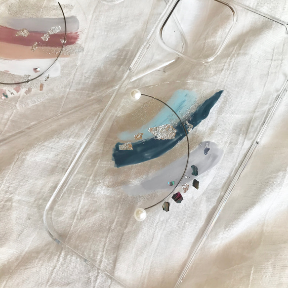 blue moon case ペイント ニュアンス スマホケース シンプル ゴールド iPhoneケース iPhoneケース・カバー ...