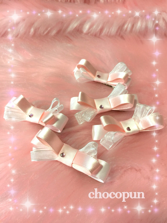 2個セット☆桜の花びら…ソメイヨシノ☆オーガンジーとサテンリボンのヘアクリップ 春の髪飾り☆ ヘアピン chocopun 通販 3711247 ...