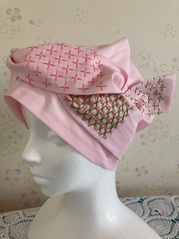 ①庄内刺し子の医療用ケア帽子 ハット あーたんばーば 通販 12677143｜Creema(クリーマ)