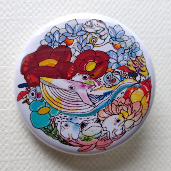 クジラとカエルと花の缶バッジ その他雑貨 BAN 通販 12355870｜Creema(クリーマ)