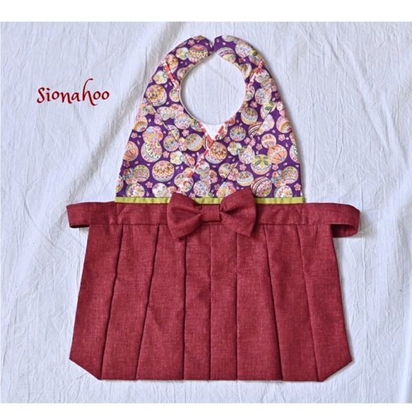 袴スタイ てまり☓紅 女の子 お食い初め 初節句 お正月 100日 スタイ・よだれかけ sionahoo 通販 10510587｜Creema ...