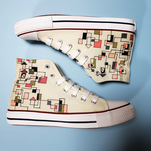 「ピンク×グレー」大人かわいいハイカットスニーカー【受注制作】ご希望のカラーで承ります スニーカー cue 通販 7225875｜Creema ...