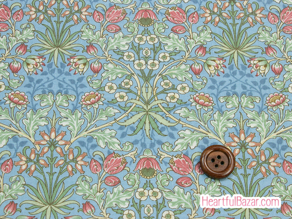 USAコットン moda BEST OF MORRIS SPRING ヒヤシンス ブルー 生地 ハートフルバザール 通販 10101500 ...