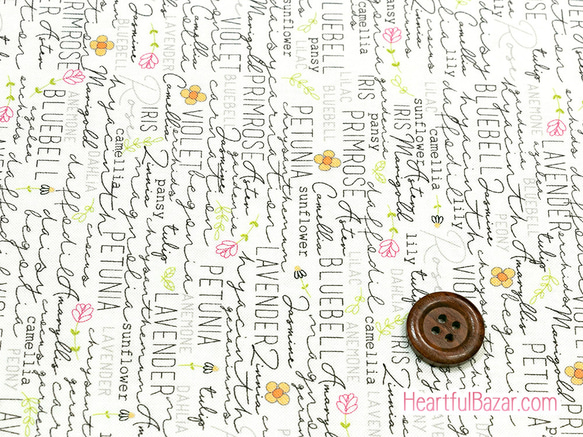 USAコットン moda SPRING CHICKEN 花の名前 生地 ハートフルバザール 通販 11770033｜Creema(クリーマ)