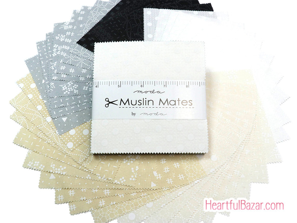 USAコットン moda charmpack 42枚セット Muslin Mates 生地 ハートフルバザール 通販 6936167 ...