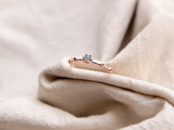 [433 Studio] 925 silver Blossom Ring 六爪圓形拉長石 + 小圓彩虹月光石戒指 戒指 433Studio 的 ...