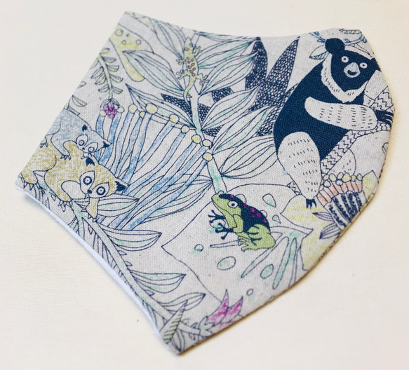 立体マスク 日本産 ハーフリネン ジャングル④ 布マスク tomopinko76 通販 12015971｜Creema(クリーマ)