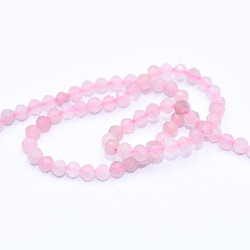 N1174 1連 高品質天然石ビーズ ローズクォーツ ラウンドカット 3mm【1連(約110ヶ)】 天然石 beads&parts【プロフ必読 ...