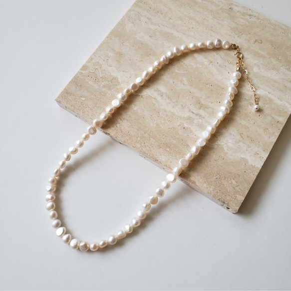 【14kgf】淡水パールネックレス バロックパール アジャスターつき ネックレス・ペンダント take-u 通販｜Creema(クリーマ)