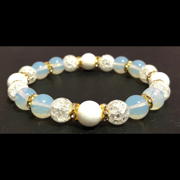 471、白翡翠×クラック水晶×オパール ブレスレット ブレスレット 在庫&プロフ要確認（発送まで1ヶ月程度） 通販 12662938 ...