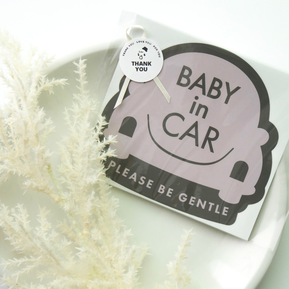 BABY in car 車用ステッカー [milky pink]｜北欧風・カー用品・日本製 雑貨・その他 nocco babe 通販 ...