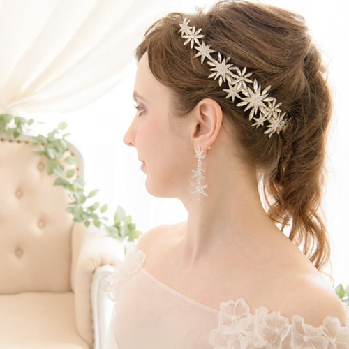 ウェディング ヘッドドレス 星 ヘアアクセ ビジュー キラキラ ウェディング ヘッドドレス 星 ヘアアクセ ビジュー キラキラ
