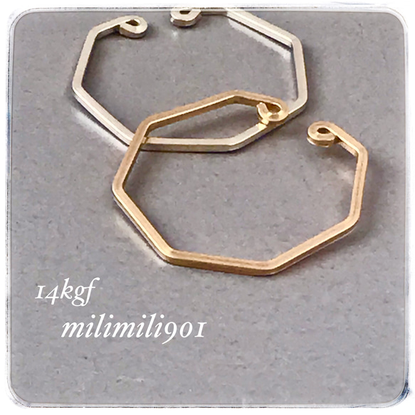 14kgf スクエアワイヤーの八角形イヤーカフ（gold） イヤーカフ milimili901 通販｜Creema(クリーマ) 12928735