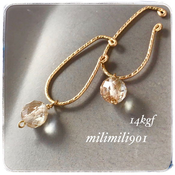 14kgf ブロンズシャインクリスタルのイヤーカフ／イヤリング 2個セット イヤーカフ milimili901 通販｜Creema(クリーマ) 9654796