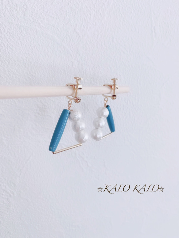 three point triangleイヤリング イヤリング・ノンホールピアス ☆KALO KALO☆ 通販 9918950｜Creema ...