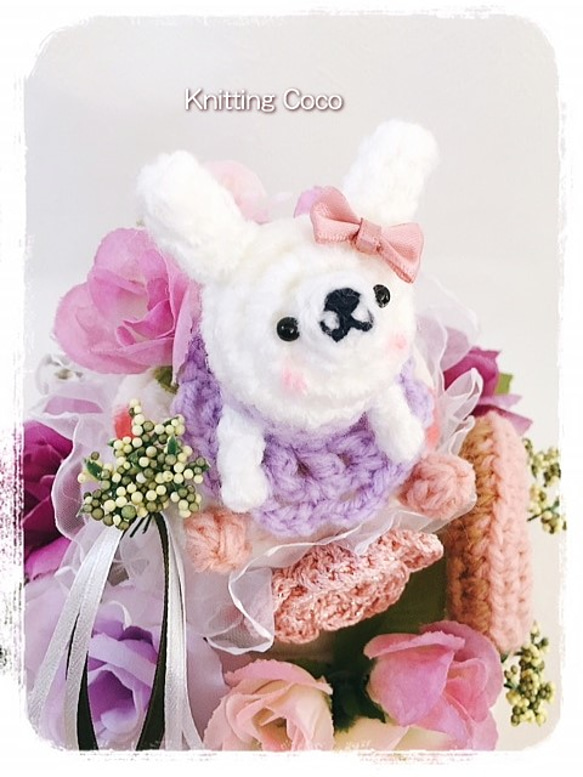 おむつケーキ 】ご出産祝い 編みぐるみ＋ベビーヘアバンド+ガラガラetc…♪ 雑貨・その他 Knitting Coco 通販 2655833 ...