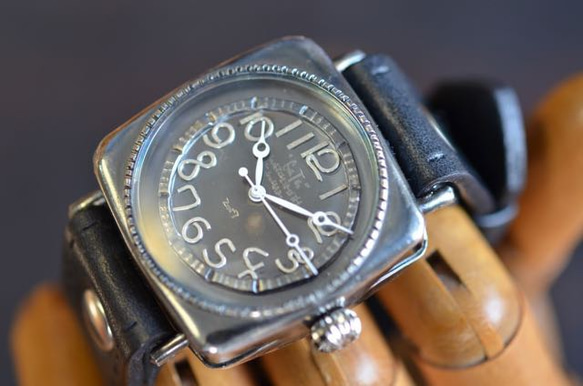 BYBLOS SILVER SEIKO AUTOMATIC ブラックベルト（イタリア産プルアップ） 腕時計 "GaTa" watch ...