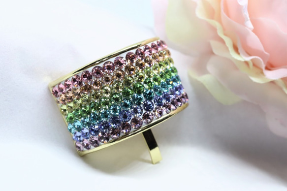 【訳ありSALE】 虹色ポニーフック・ゴールド・グルーデコ（淡い虹色7色使用） ポニーフック・ヘアカフス Rose Peach 通販 ...