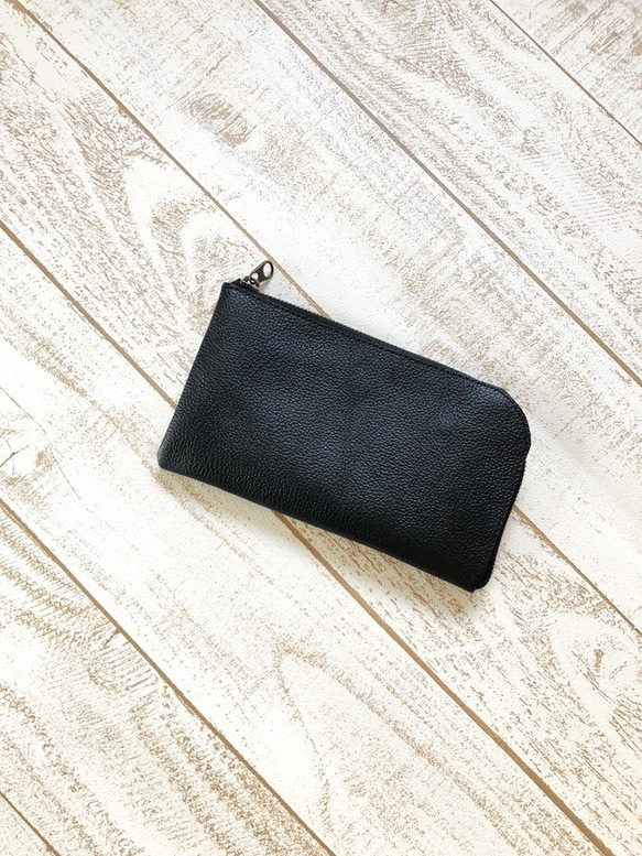 スマホも入る L字長財布 本革 シュリンク ブラック 長財布 Second Brave 通販｜Creema(クリーマ) 5142236