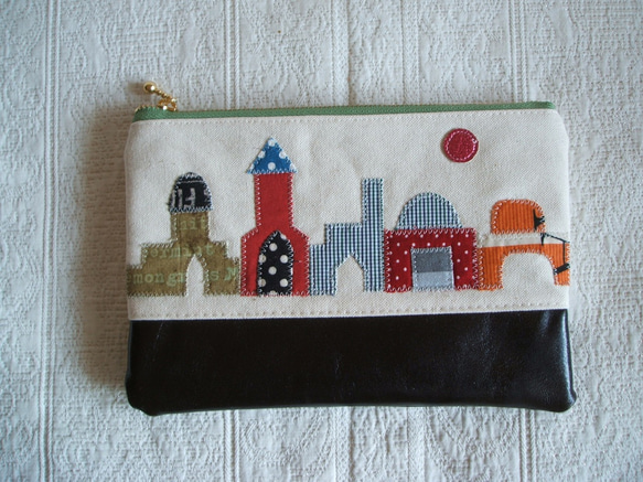 街並みポーチ 帆布と革 ポーチ IMS（イムズ）工房 通販 526410｜Creema(クリーマ)