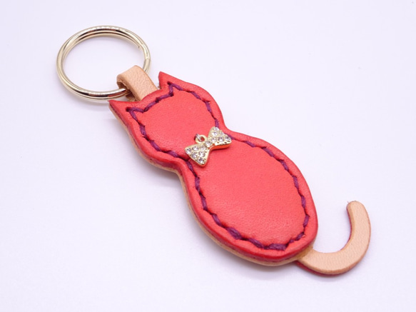 《VEIL》20%OFFセール！ キーリング ピンク 猫 【1点限り】 キーリング VEIL LEATHER 通販 8042024 ...