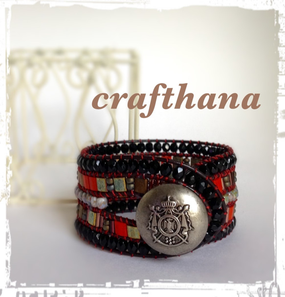 テラコッタカラーとブラックカラーのバングル 5連 ブレスレット hana 通販 3076644｜Creema(クリーマ)