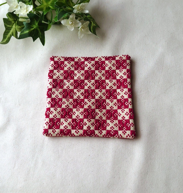 こぎん刺しのコースター コースター hoshino kogin 通販｜Creema(クリーマ) 9101200