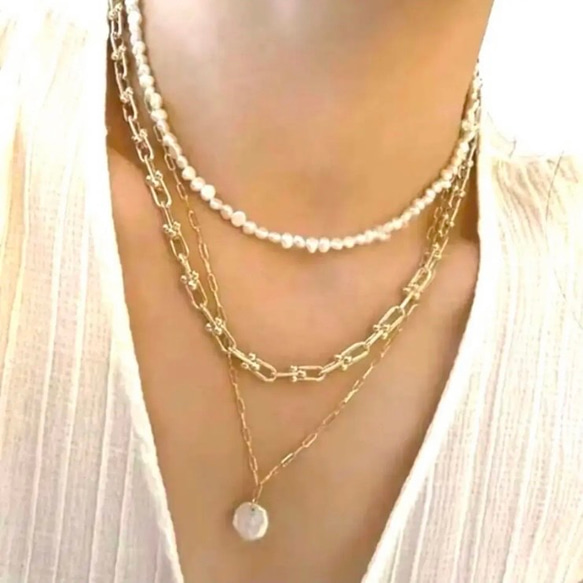 【NEW】 ︎ 14KGP & 14KGF ︎ 3本セット ︎ 淡水パールのお得なセット ネックレス・ペンダント marie 通販｜Creema(クリーマ) 12788452